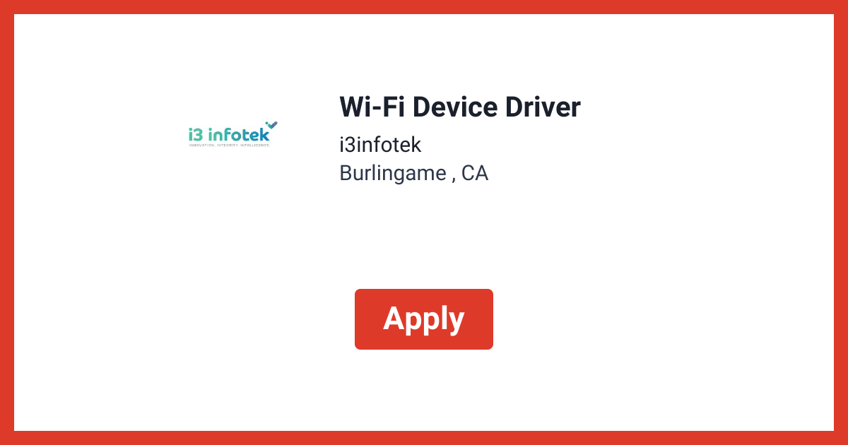 Wi-Fi Device Driver at i3infotek