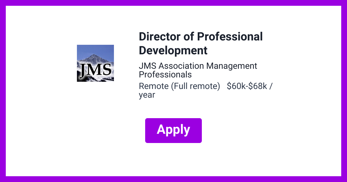 Director of Professional Development at JMS Association Management ...